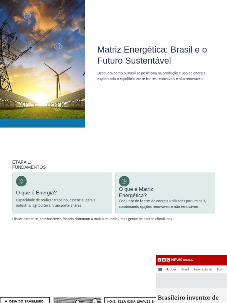 Matriz Energética Brasileira Sustentável | PDF | Energia renovável ...