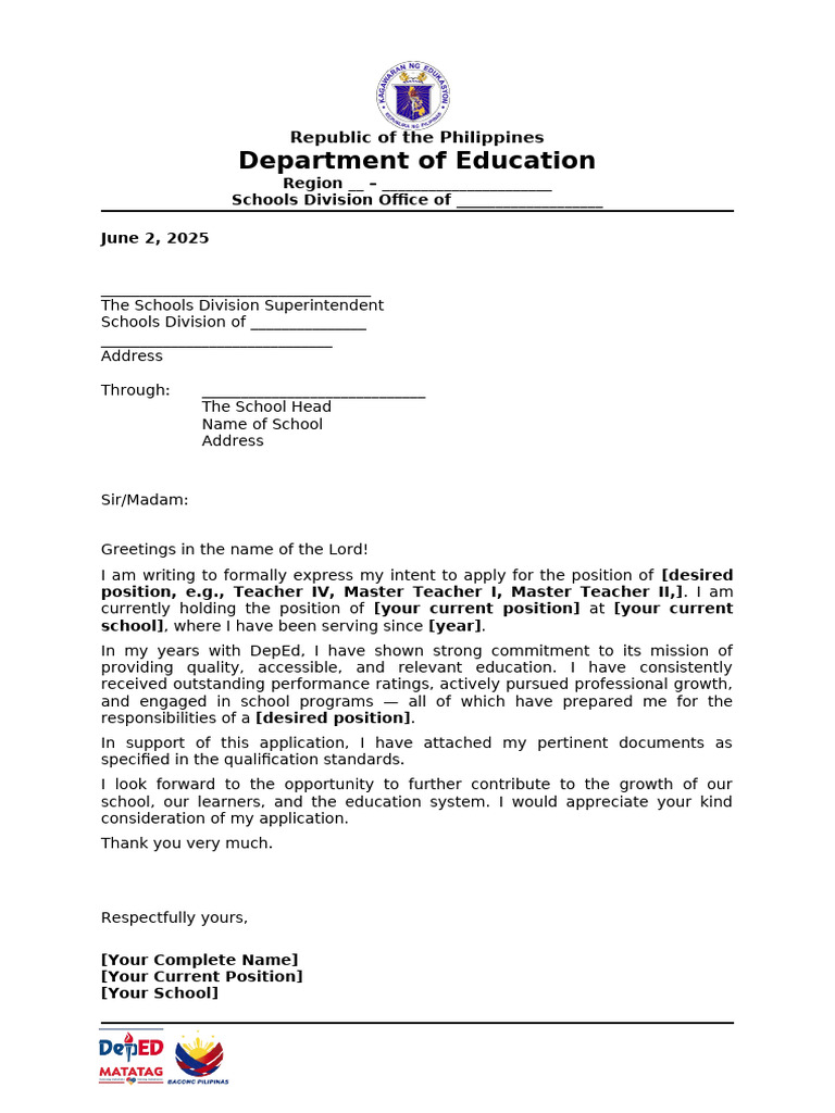 Sample Application Letter | PDF