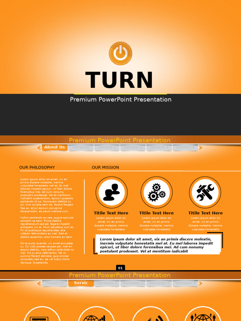 01 - Turn Premium PowerPoint Presentation Dark Version | PDF ...