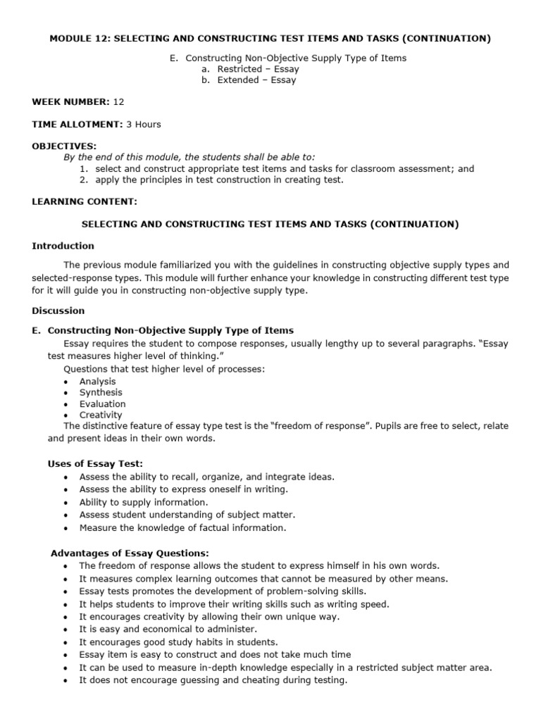 Educ 107a Module 12 Upload | PDF | Essays | Creativity