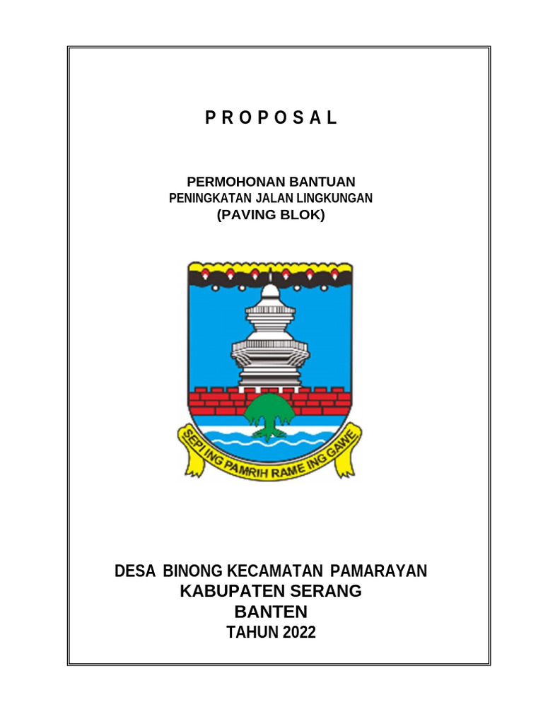 Proposal Paving Blok Jalan Desa Binong | PDF
