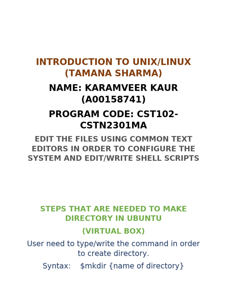 Unix/Linux Directory and File Management | PDF