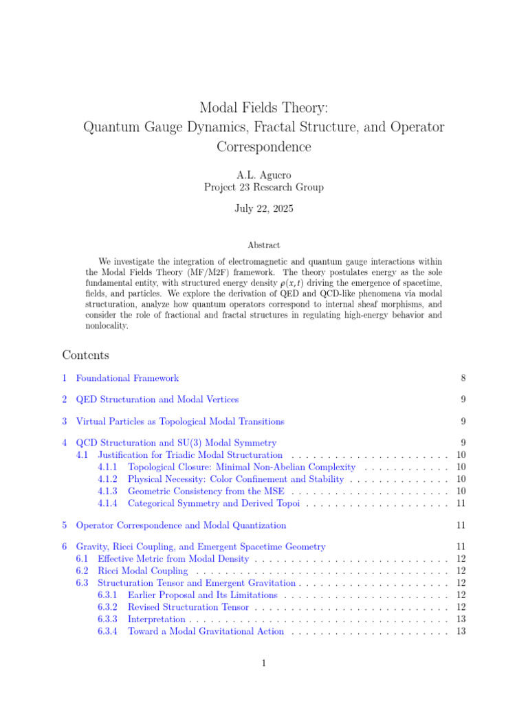 Modal Fields Theory: Q-Modal | PDF | Quantum Field Theory | Gauge Theory