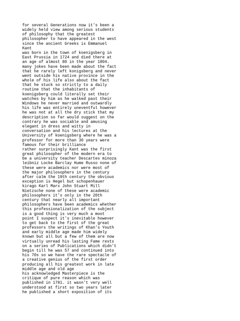 (English (Auto-Generated) ) Immanuel Kant's Philosophy - Bryan Magee ...