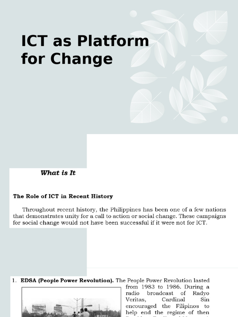ICT As Platform For Change | PDF