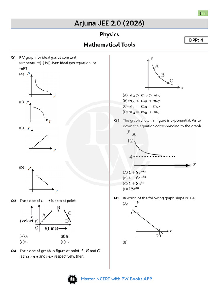 Mathematical Tools - DPP 04 (Of Lec 05) | PDF | Applied And Interdisciplinary Physics | Gases
