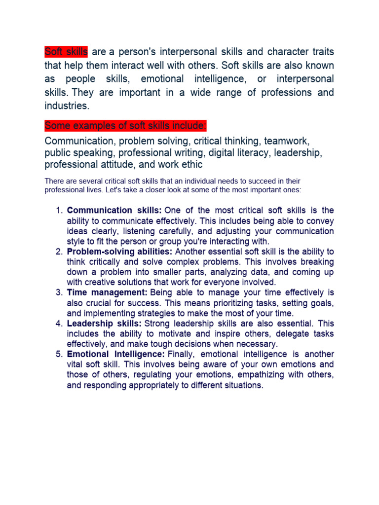 Soft Skills | PDF