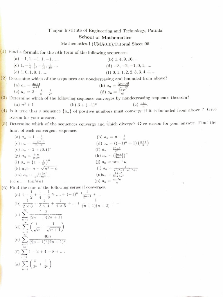 Convergence and Divergence of Sequences | PDF | Sequence | Series ...