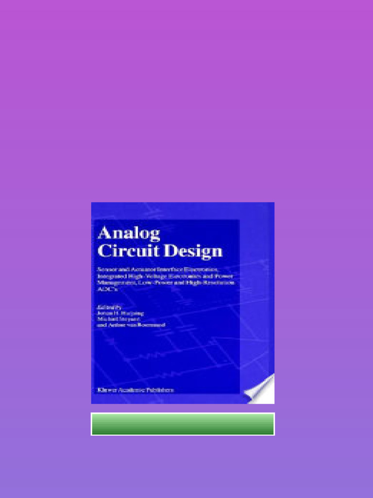 Analog Circuit Design Sensor And Actuator Interface Electronics Johan ...