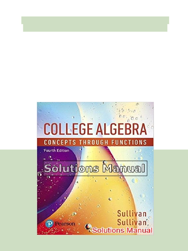 College Algebra Concepts Through Functions 4th Edition Sullivan ...