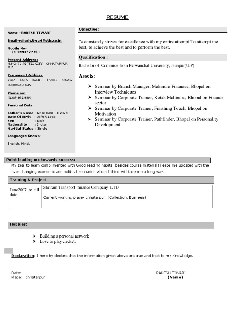 Rakesh Tiwari Resume Overview | PDF