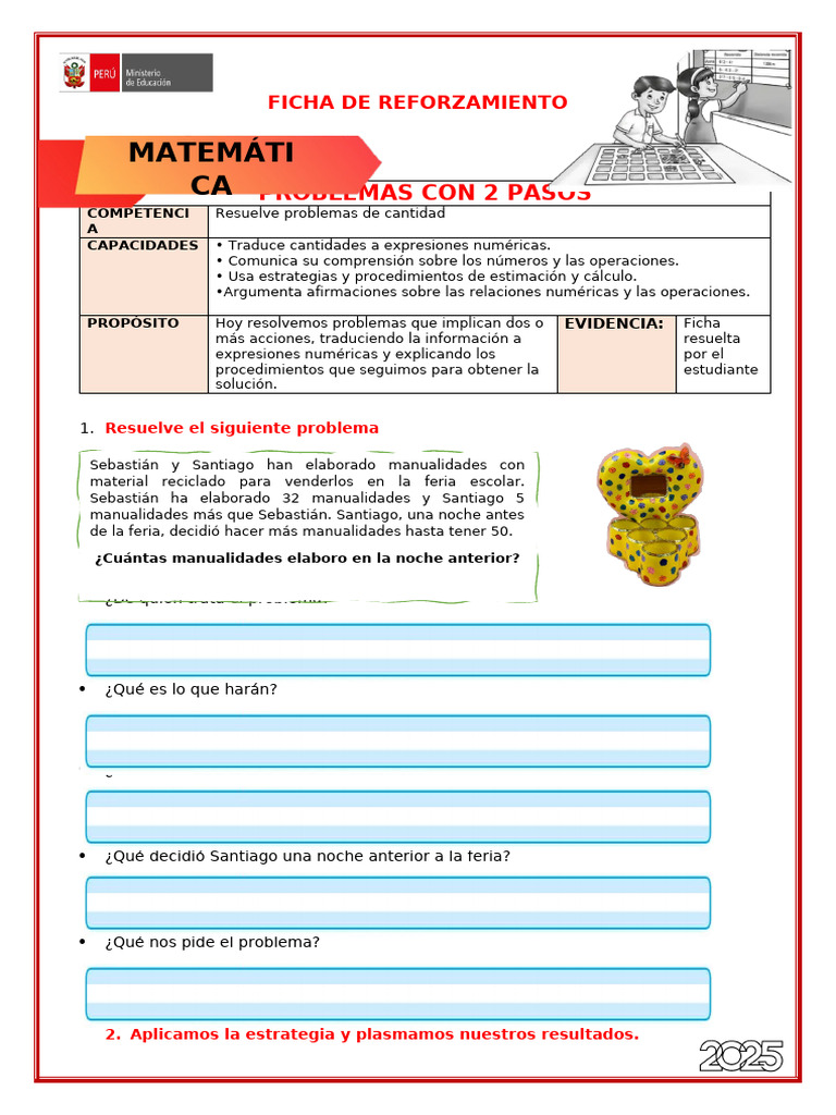 F.ref. Mate Problemas Con 2 Pasos 3ero A | PDF