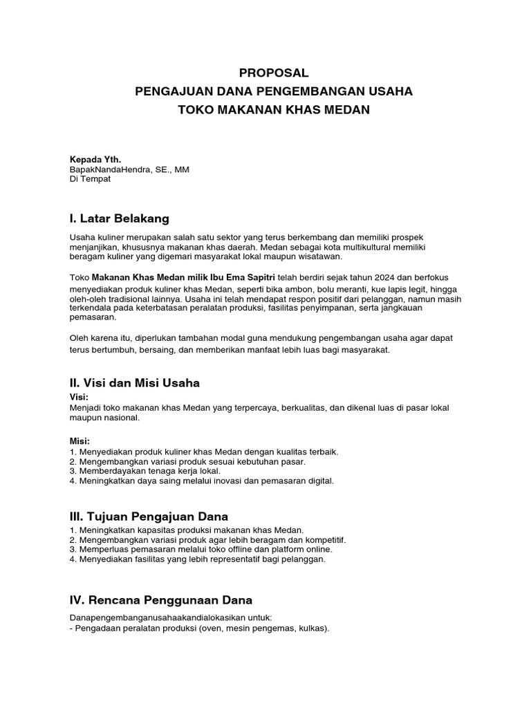 Proposal Pengajuan Dana | PDF