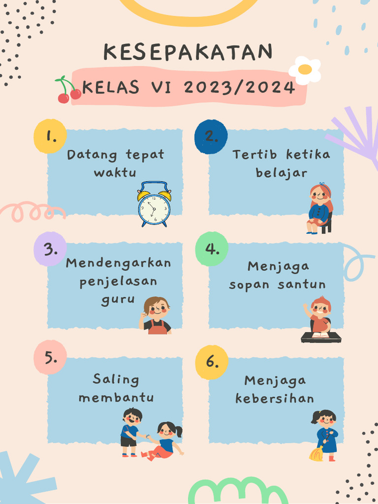 Purple Fun Class Rules Poster | PDF
