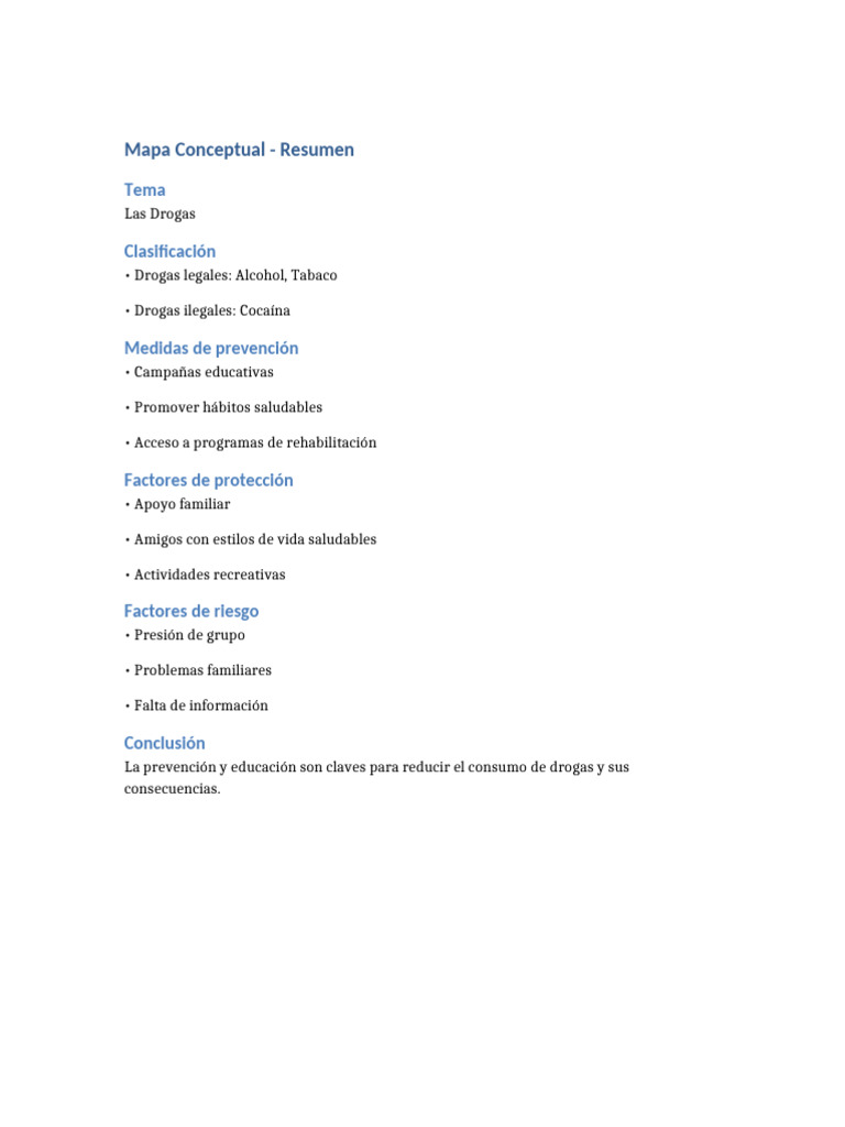 Mapa Conceptual sobre Drogas Legales | PDF