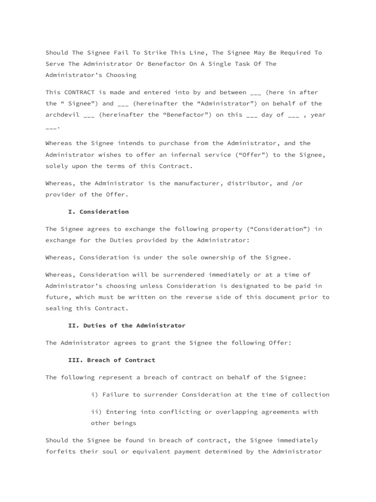 CII - Contrato Infernal Inglês | PDF | Civil Law (Legal System) | Business Law