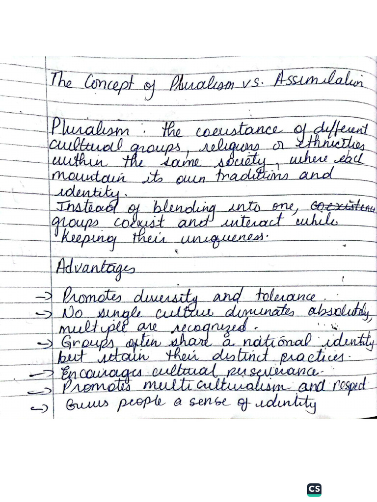 Pluralism vs. Assimilation | PDF