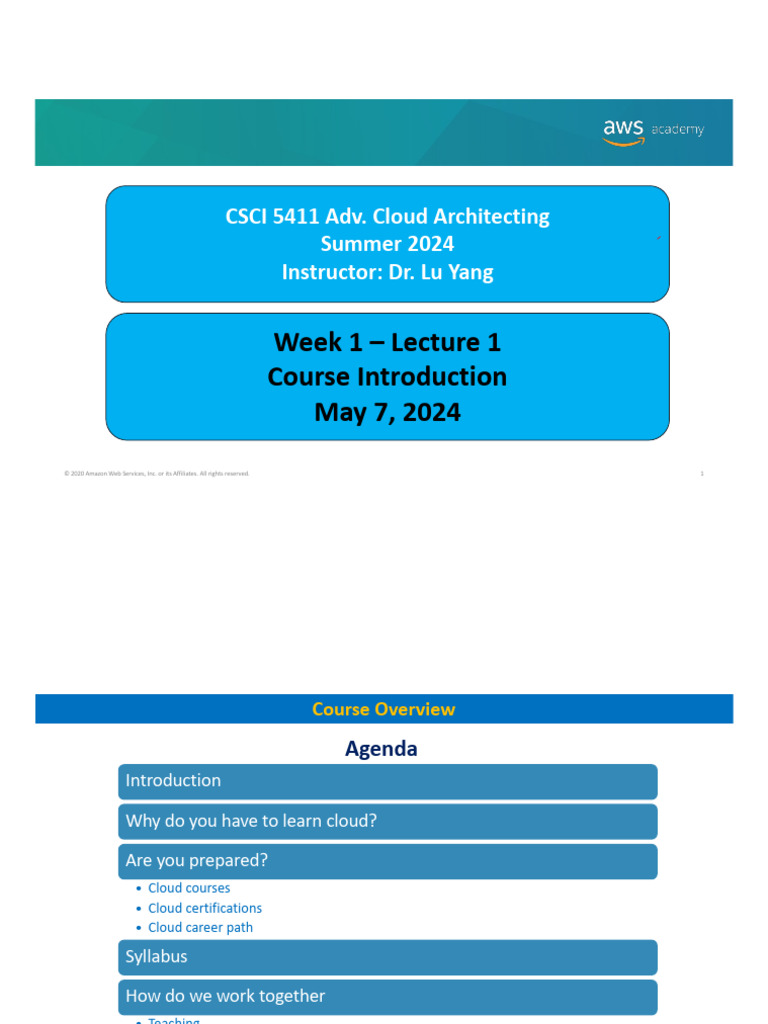 Advanced Cloud Architecting Course Intro | PDF | Cloud Computing ...