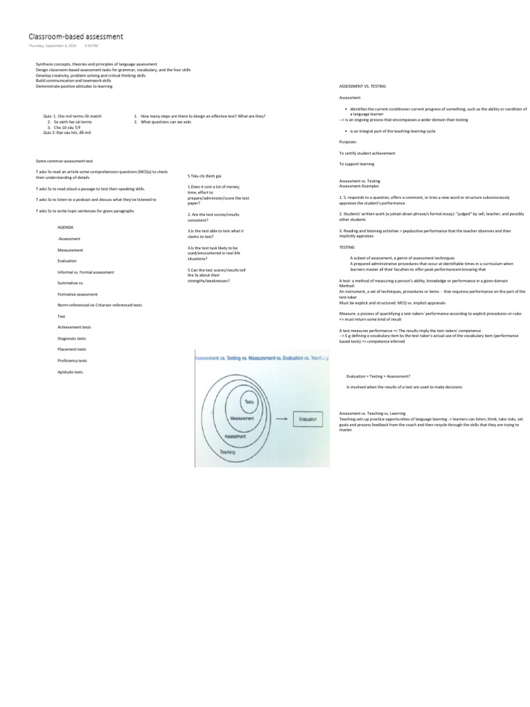 Classroom Based Assessment | PDF | Educational Assessment | Intelligence
