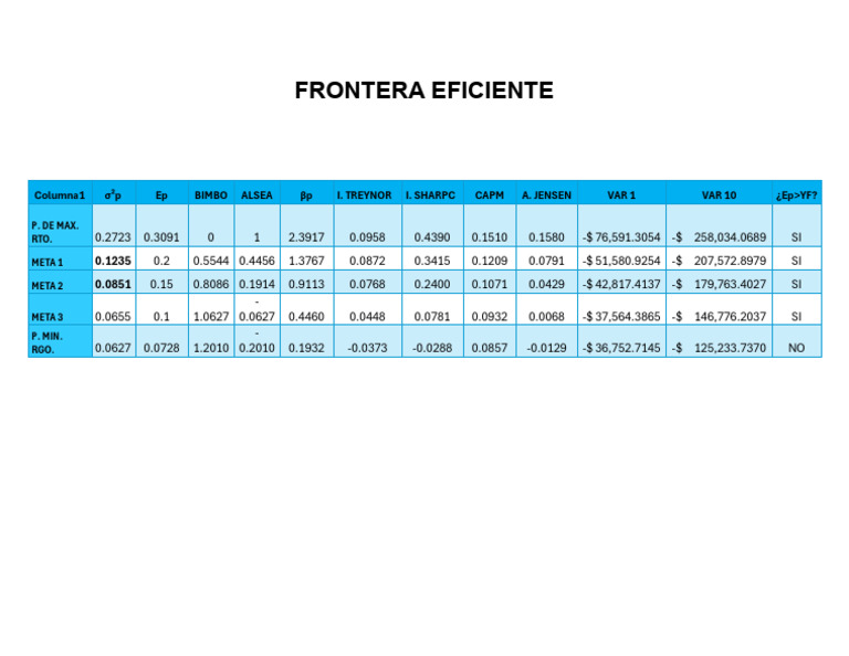 Frontera Eficiente | PDF