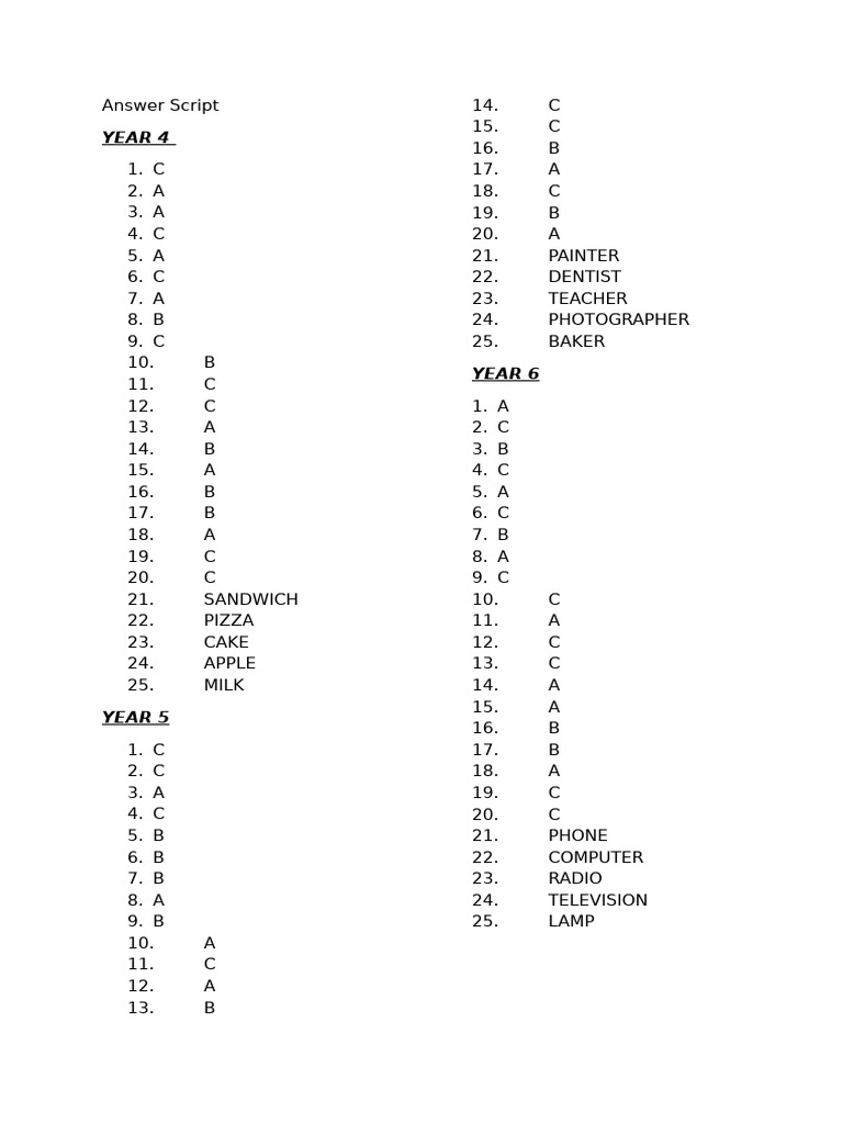 Answer Script | PDF