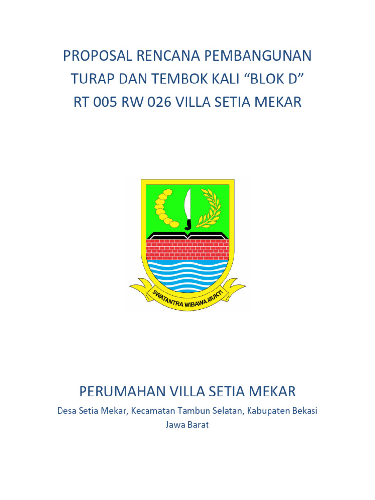 Proposal Pembangunan Turap Kali Blok D | PDF