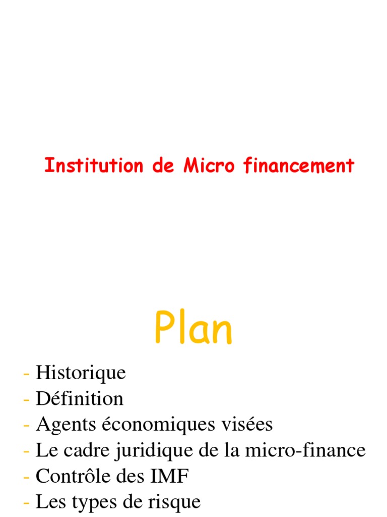 Introduction à la Microfinance au Maroc | PDF | La microfinance ...