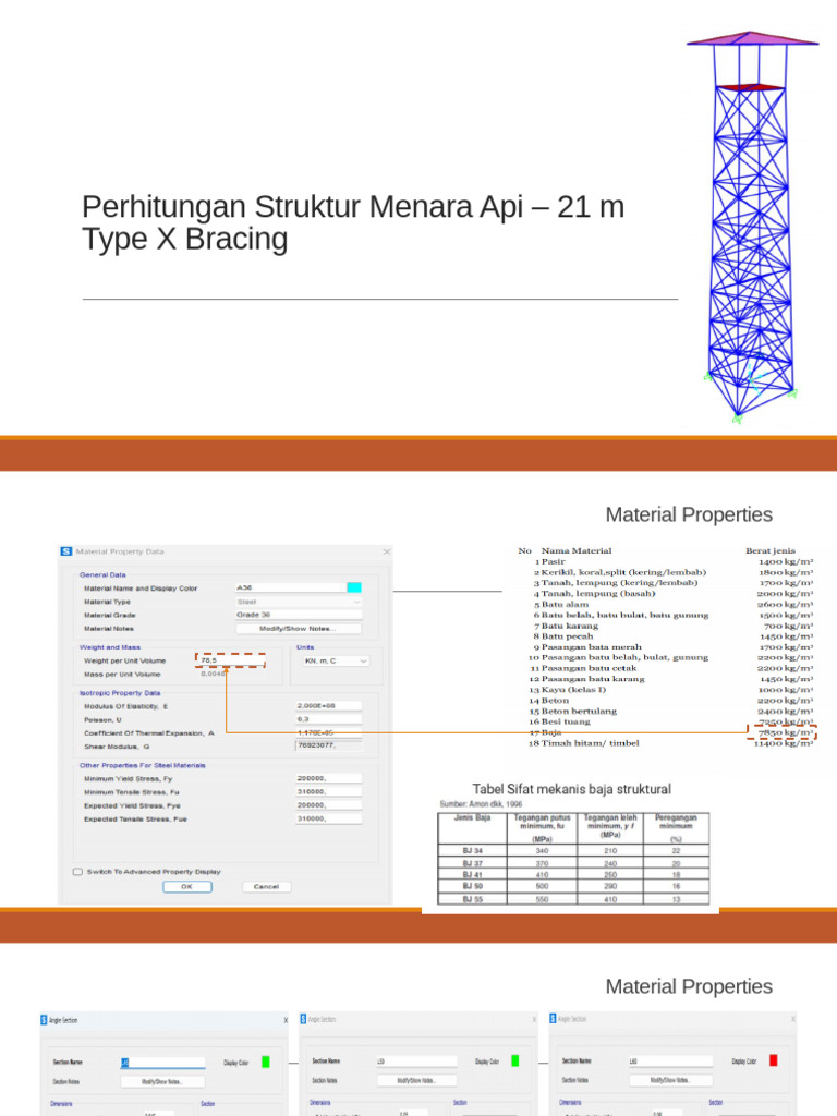 Perhitungan Struktur Menara API – OPSI X-BRACING | PDF
