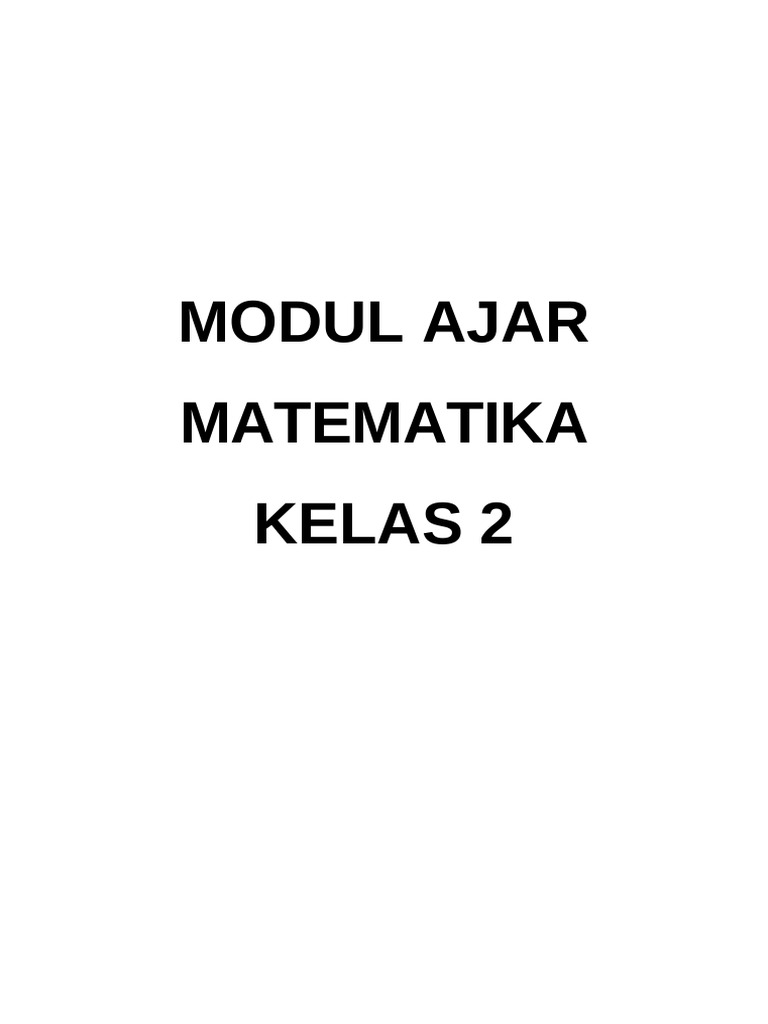 Modul Ajar Math Kls 2 | PDF