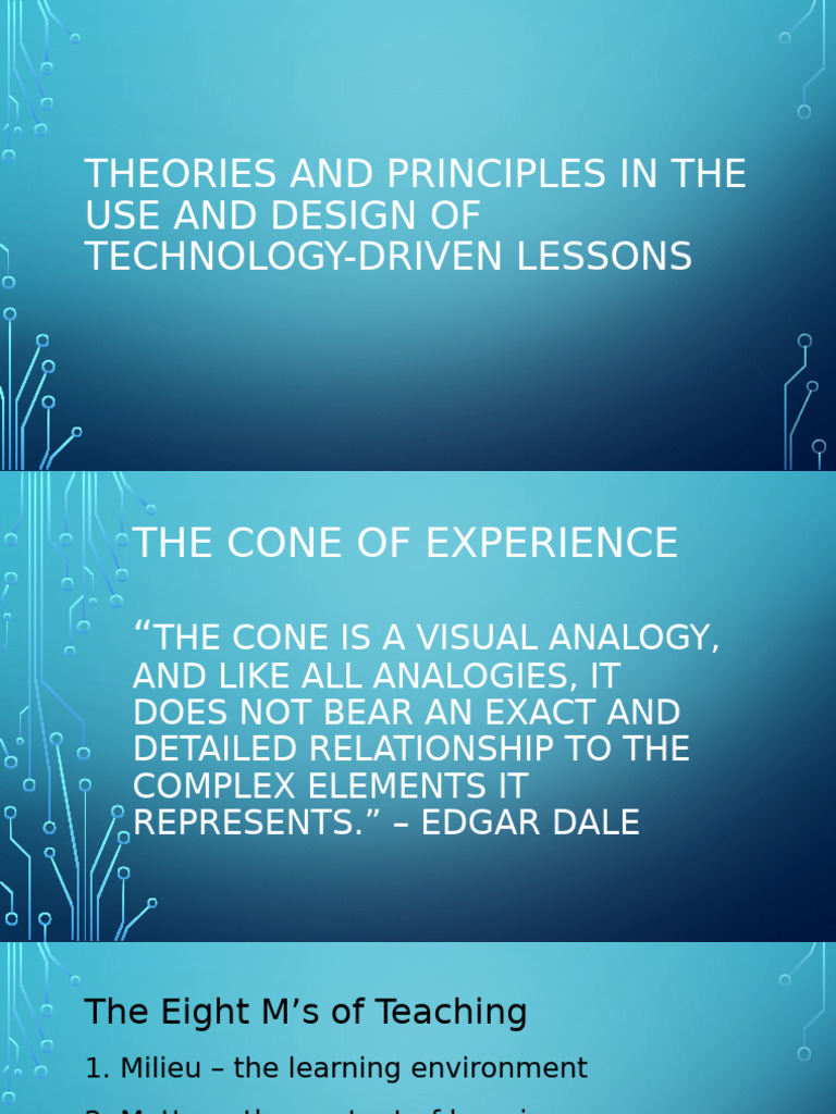 Theories and Principles in The Use and Design of Technology-Driven Lessons | PDF