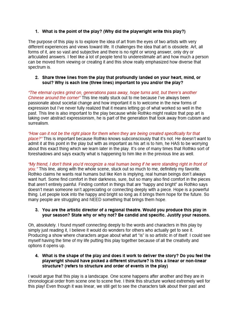 Red Play Analysis - Jules Sanchez - Sec 003 | PDF