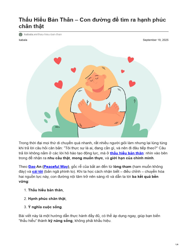 Kabala.vn-thấu Hiểu Bản Thân Con Đường Để Tìm Ra Hạnh Phúc Chân Thật | PDF
