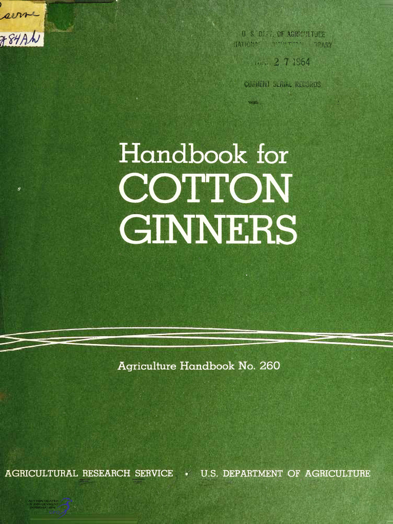 Cotton Ginners Handbook Overview | PDF | Cotton | Cellulose