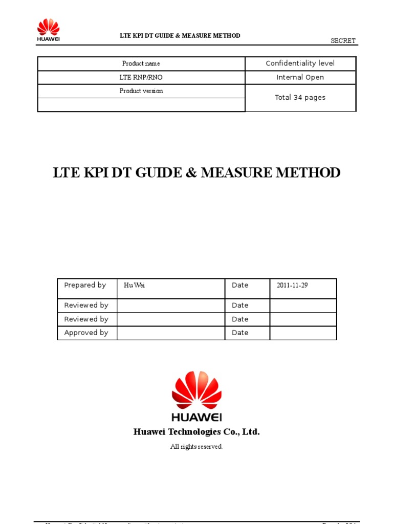 LTE KPI Measurement and Testing Guide | PDF | Lte (Telecommunication ...