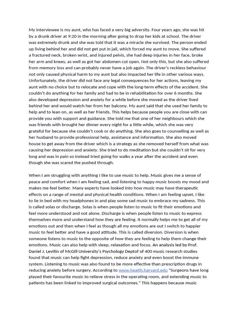 PDHPE Assessment Term 1 | PDF | Relaxation (Psychology) | Emotions