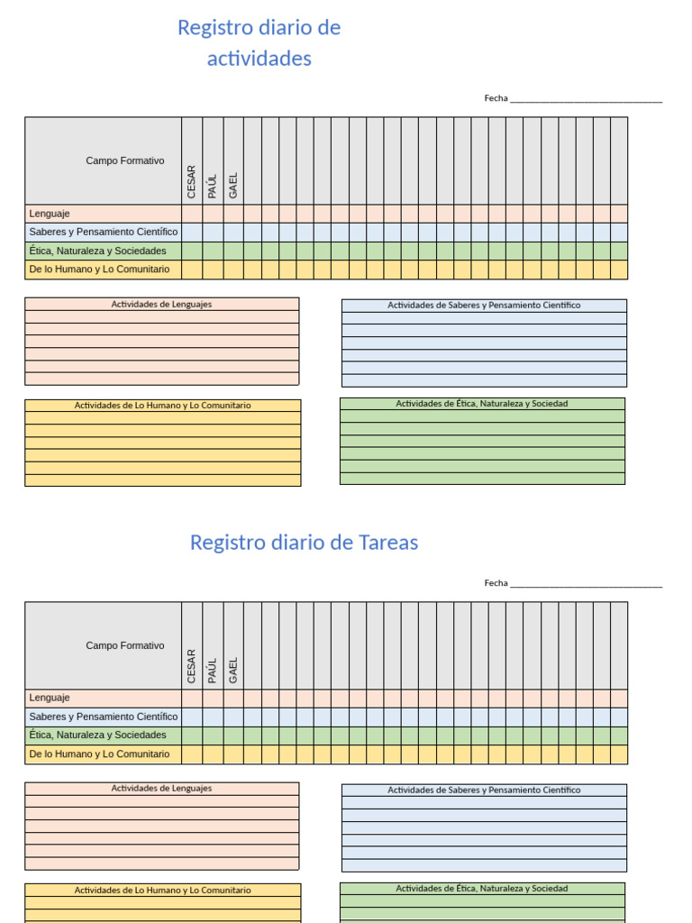 Registro Diario | PDF