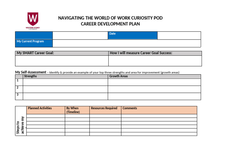 Career Development Plan Template PDF 1683611151vmf7V | PDF