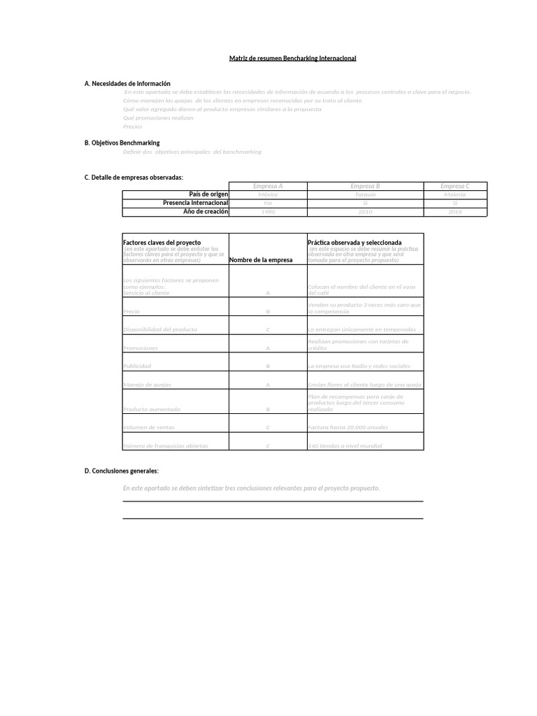 Plantilla Benchmarking 1gmml4p | PDF | Business | Cliente