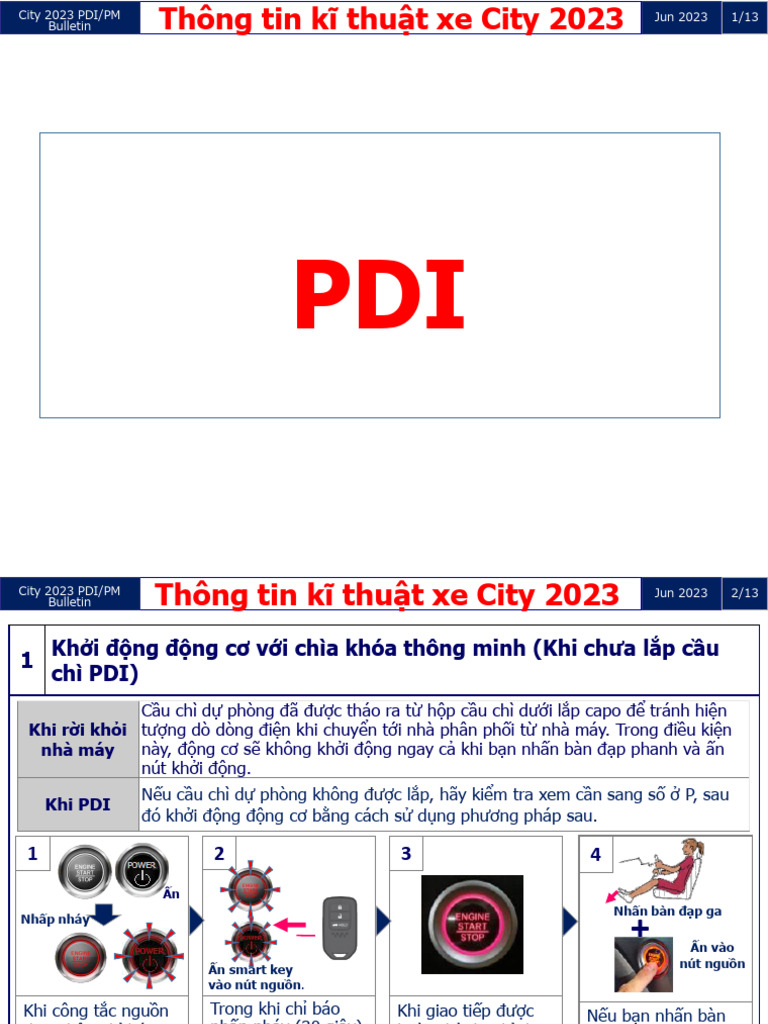 Thong Tin Pdi PM Xe City 2023 | PDF