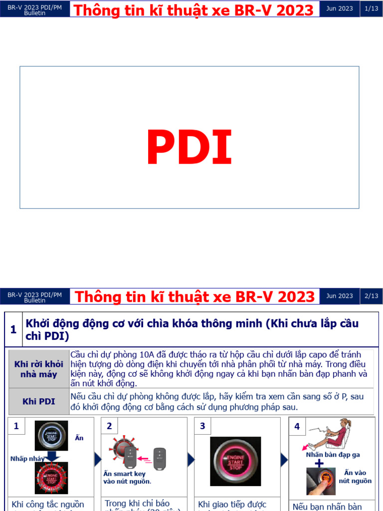 Thong Tin Pdi & PM Xe BR-V 2023 | PDF