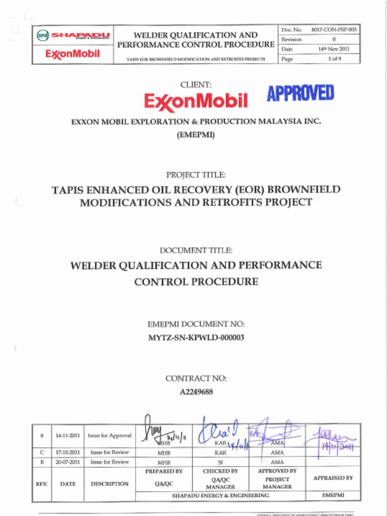 8017-Con-Psp-003 Rev 0 - Welder Qualification and Performance Control ...