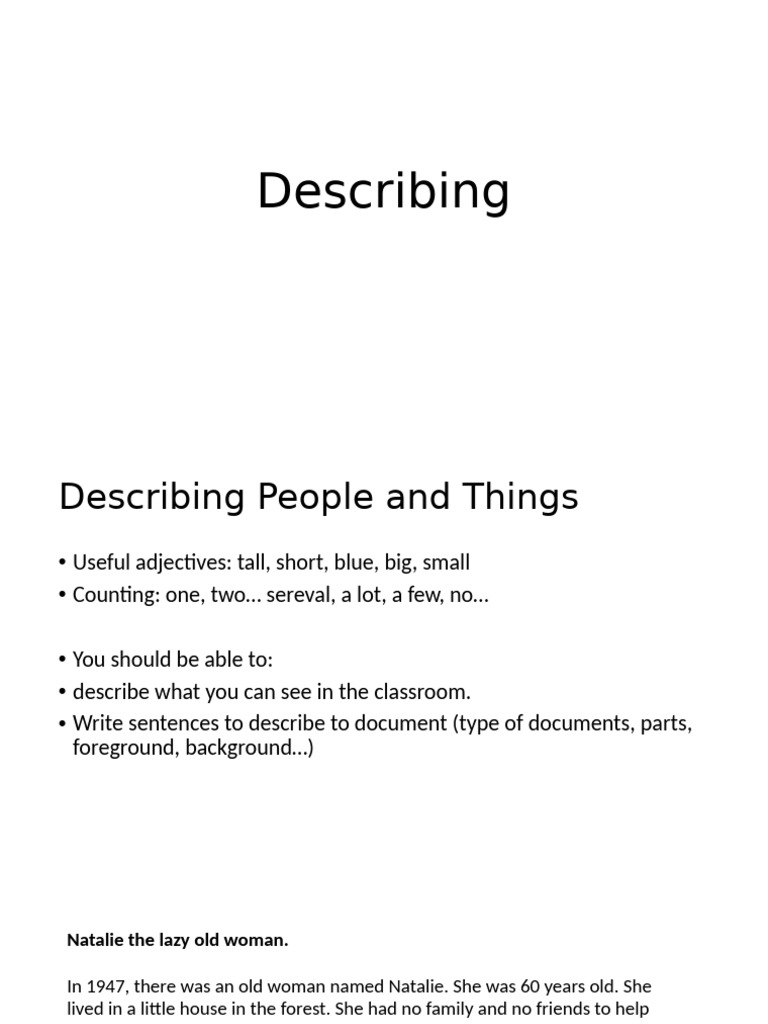 Describing - ENGLISH | PDF