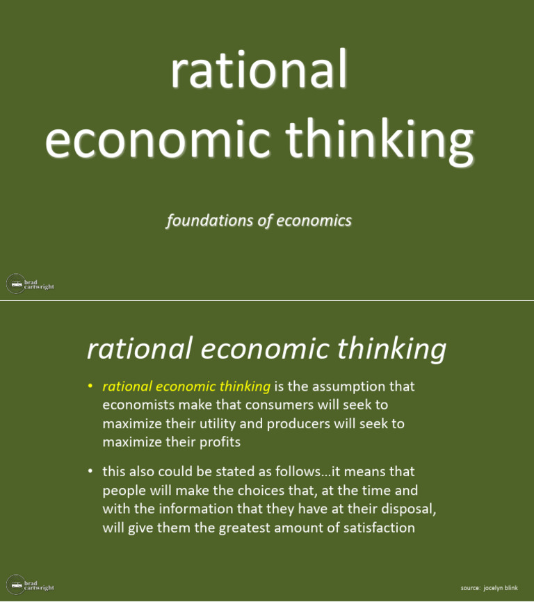 Rational Economic Thinking: Foundations of Economics | PDF