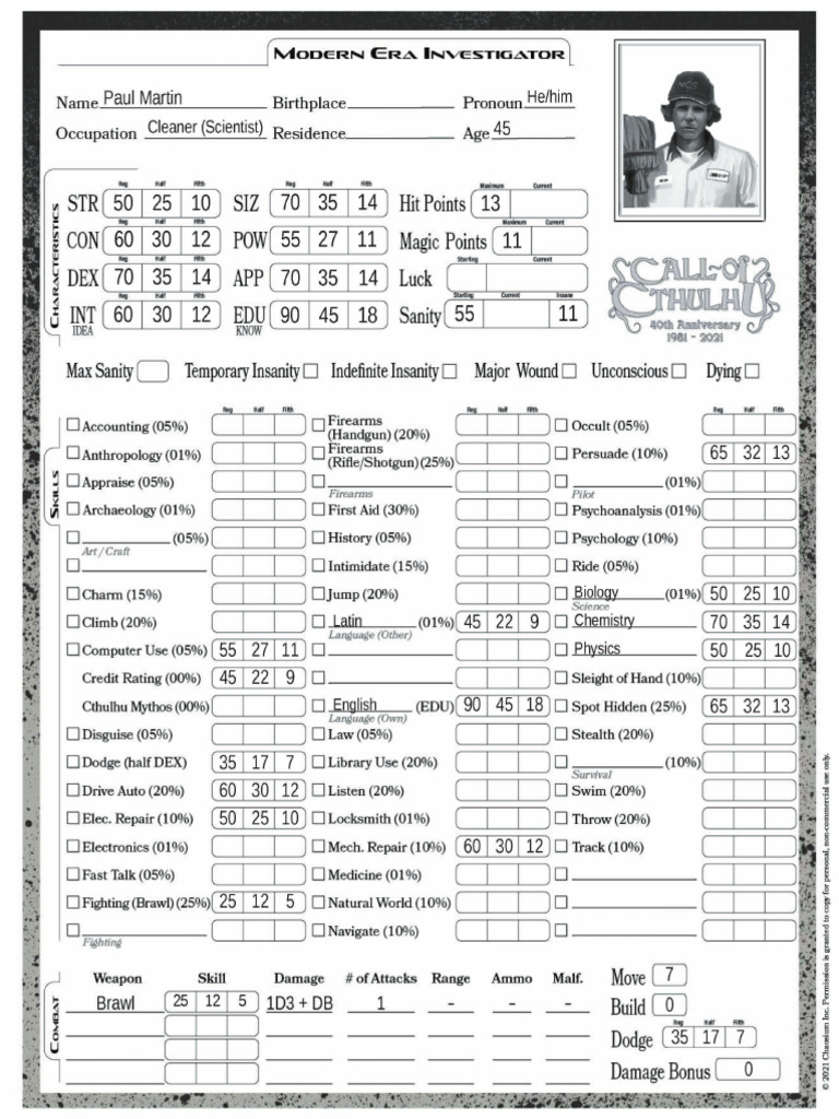 Cha23157 - Scritch Scratch Pregenerated Characters | PDF