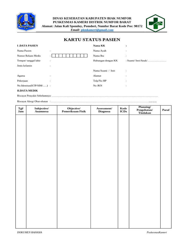 Status Pasien Rawat Jalan Baru | PDF