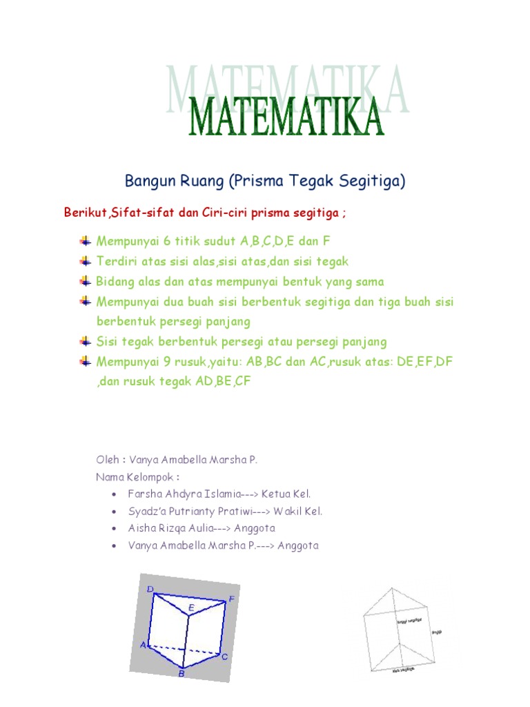 Bangun Ruang Prisma Segitiga | PDF