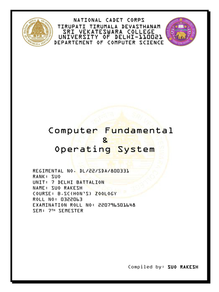 Computer Fundamentals & Operating Systems | PDF | Operating System ...