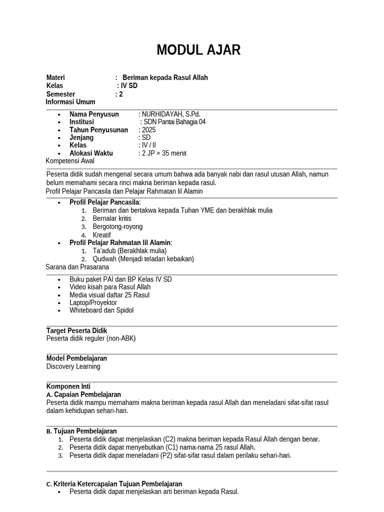 Modul Ajar Edit | PDF