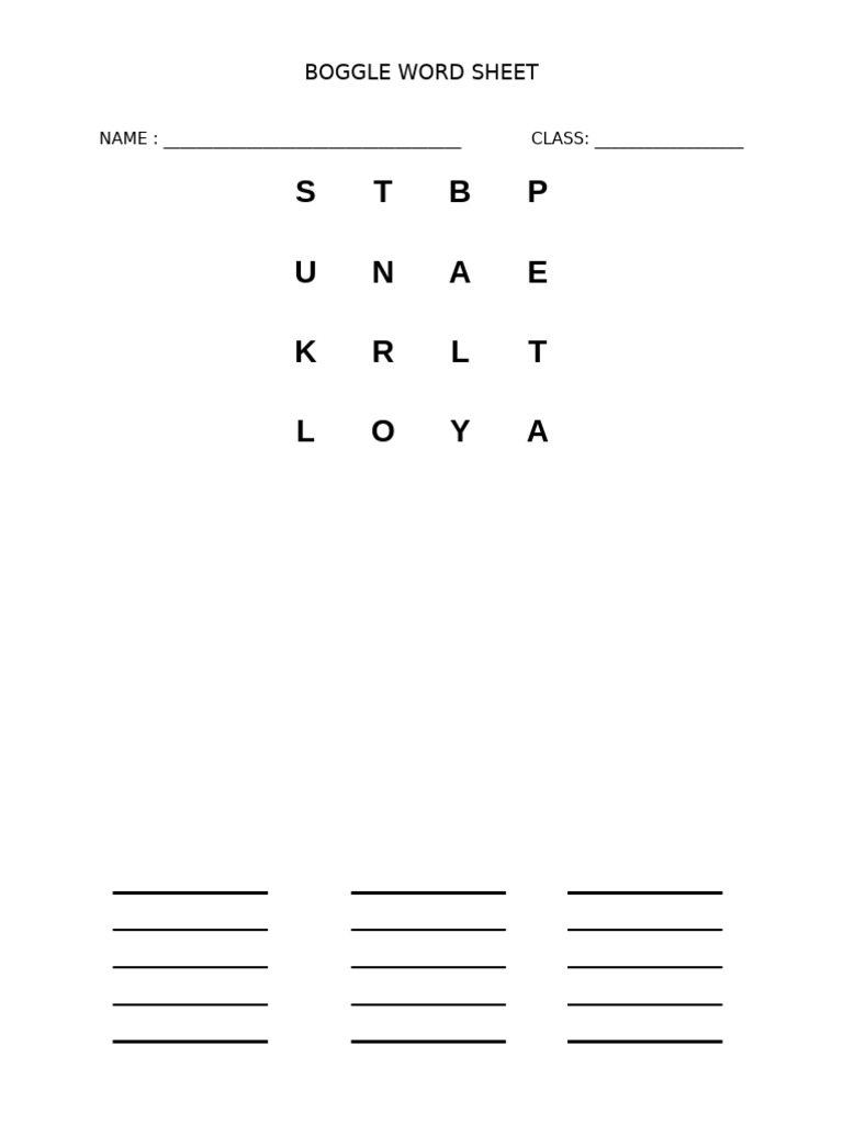 Boggle | PDF