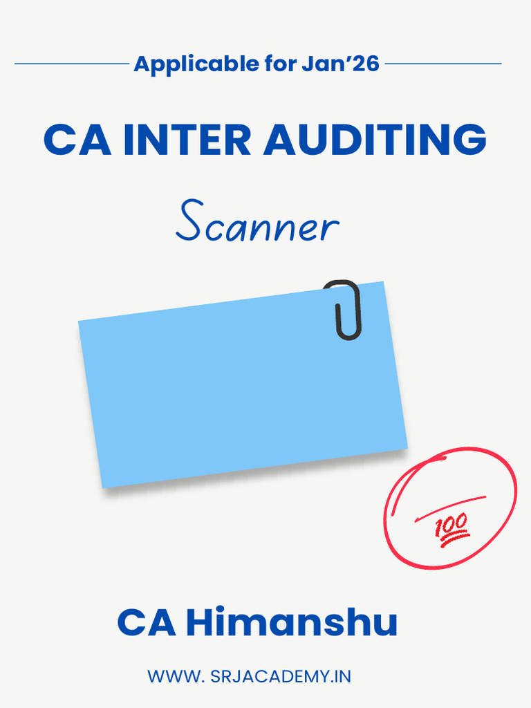 CA Inter Audit Scanner - Jan 26 | PDF | Audit | Internal Control